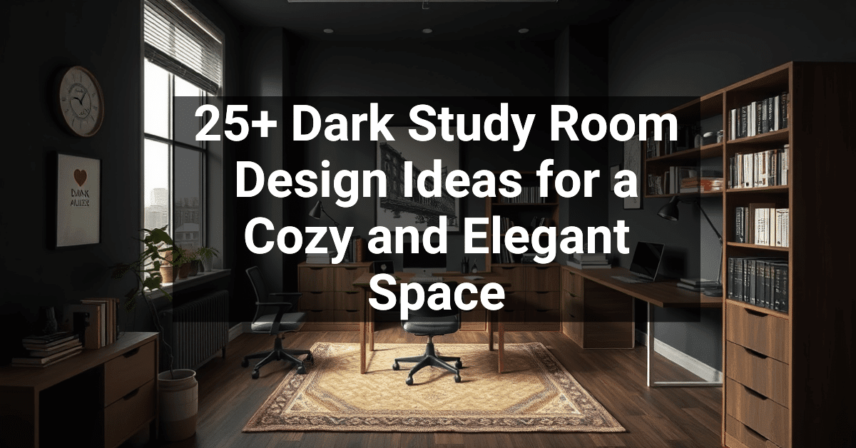 25+ Dark Study Room Design Ideas for a Cozy and Elegant Space ...