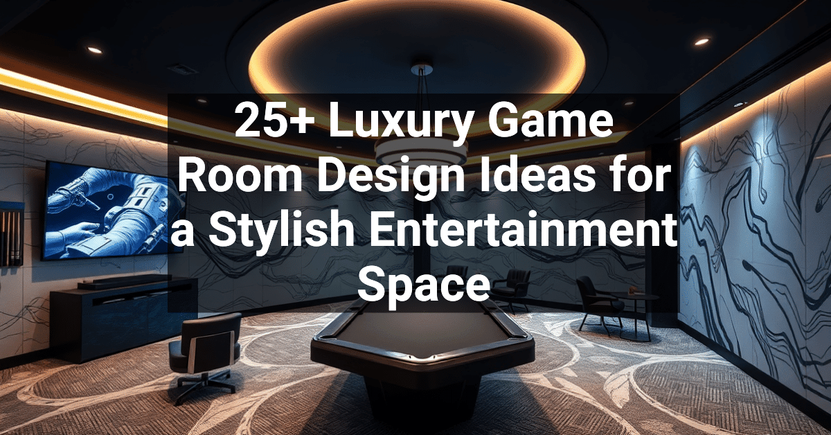 25+ Luxury Game Room Design Ideas for a Stylish Entertainment Space ...