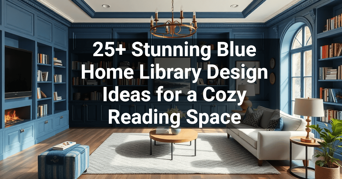 25+ Stunning Blue Home Library Design Ideas for a Cozy Reading Space ...