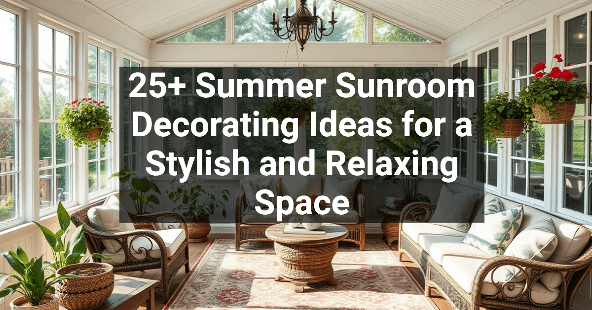 25+ Summer Sunroom Decorating Ideas for a Stylish and Relaxing Space ...